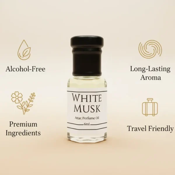 White Musk Attar – Alcohol-Free Long-Lasting Perfume Oil (6ml) | La Atir